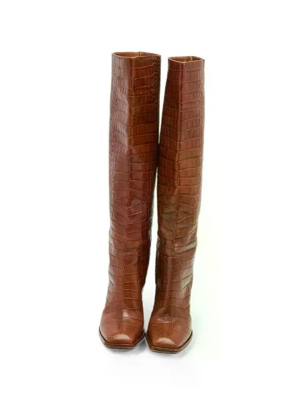 Paris Texas Croc-embossed Knee-high Boots
