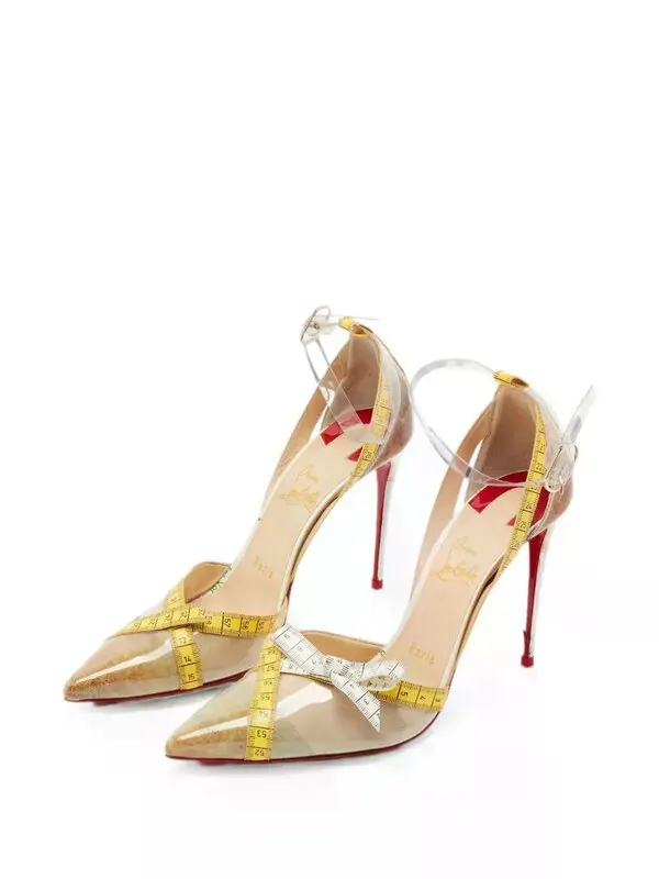 CHRISTIAN LOUBOUTIN Beige Transparent Paneled Pumps