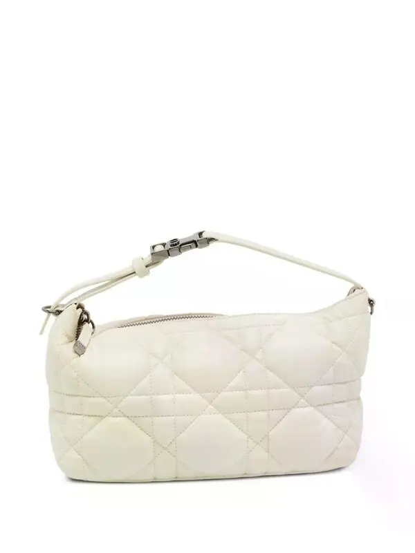 Dior 2022 Medium Travel Nomad Macrocannage Shoulder Bag - White