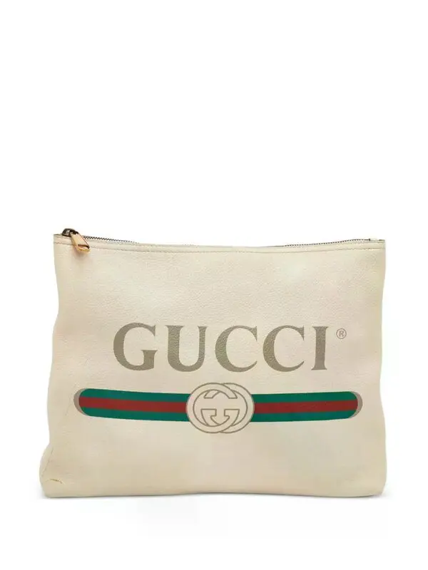 Gucci Logo Print Clutch Bag