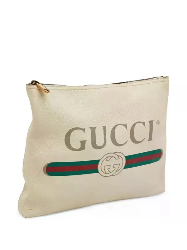 Gucci Logo Print Clutch Bag