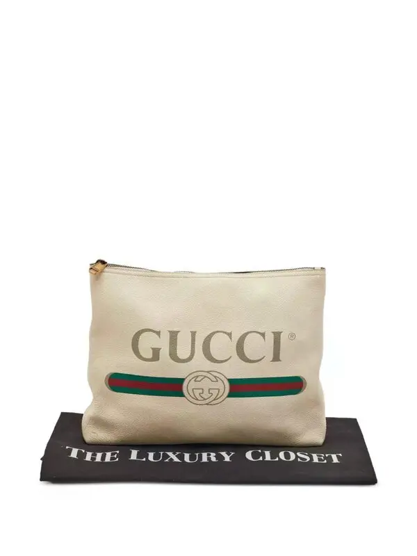 Gucci Logo Print Clutch Bag