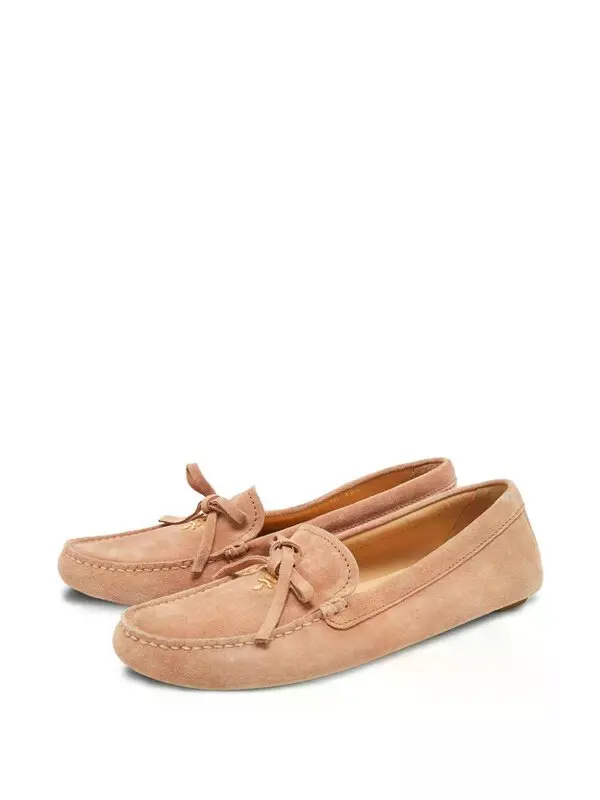 Prada Suede Bow Detail Loafers