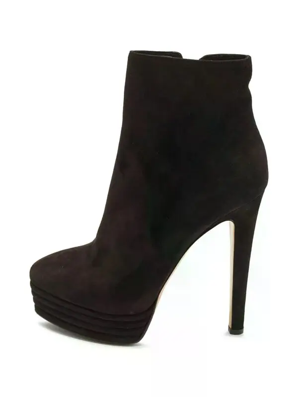 LE SILLA Suede Platform Ankle Boots - Black