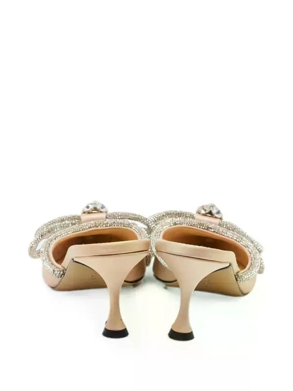 Mach & Mach Embellished Double Bow Kitten Heel Mules