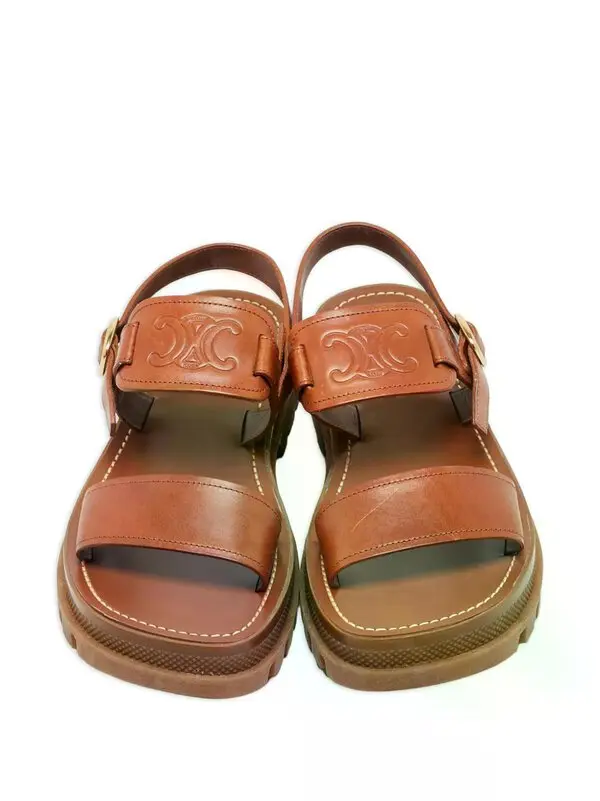 Celine Triomphe Motif Chunky Slingback Sandals