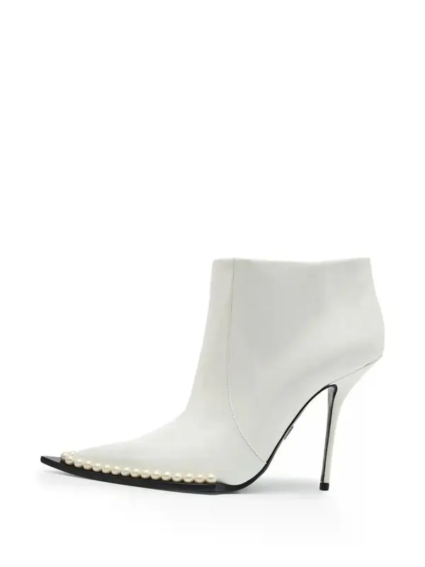 Dolce & Gabbana Dardinale Pearl-embellished Ankle Boots - White