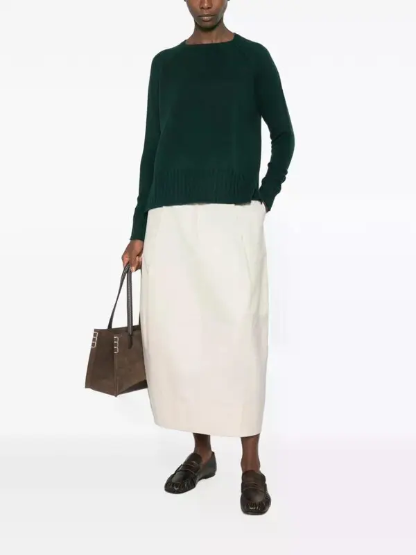 BEYOU Ribbed-trim Long-sleeve Sweater