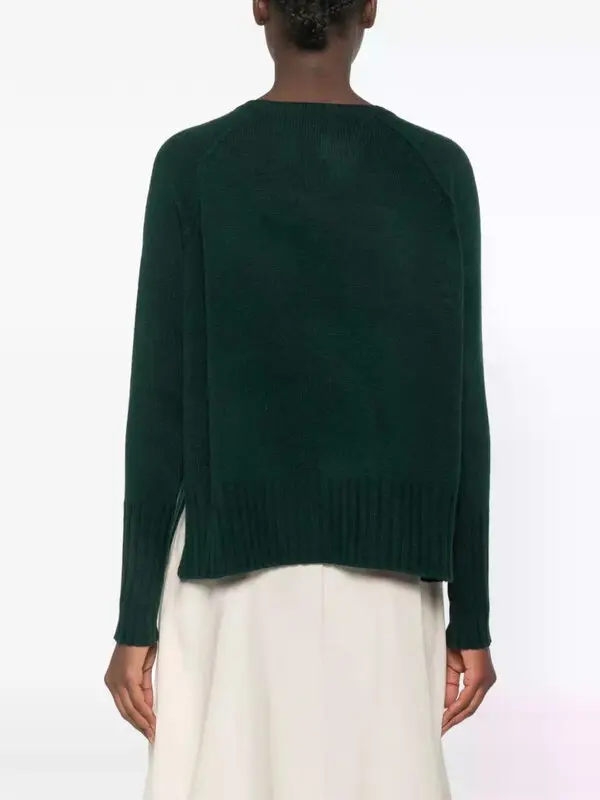 BEYOU Ribbed-trim Long-sleeve Sweater