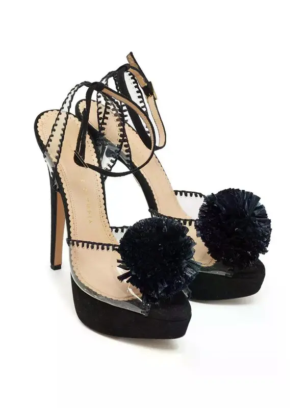 CHARLOTTE OLYMPIA Pomeline Pom-pom Platform Stiletto Sandals