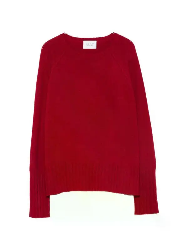 BEYOU Long-sleeve Ribbed-trim Sweater