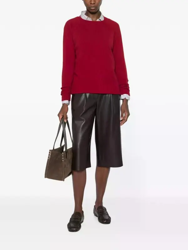 BEYOU Long-sleeve Ribbed-trim Sweater
