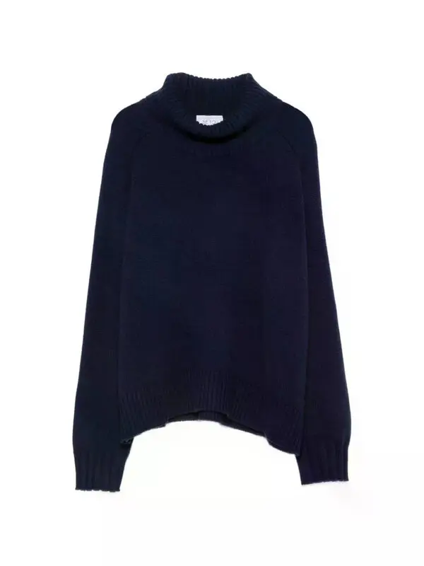 BEYOU Ribbed Knit Roll-neck Sweater