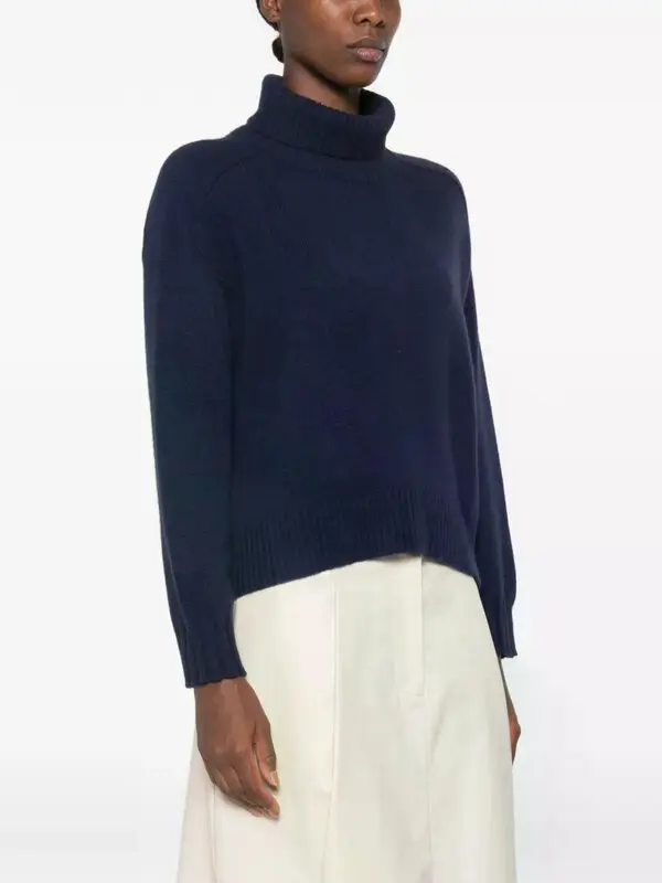 BEYOU Ribbed Knit Roll-neck Sweater