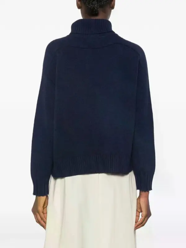 BEYOU Ribbed Knit Roll-neck Sweater
