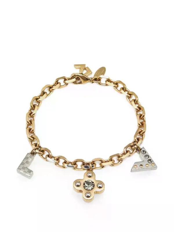 LOUIS VUITTON Love Letter Crystal Charm Bracelet