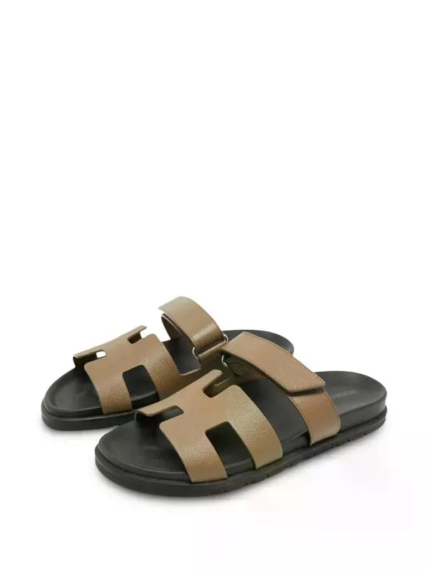 Hermès Chypre Touch-strap Sandals With Cut-out H Detail - Brown