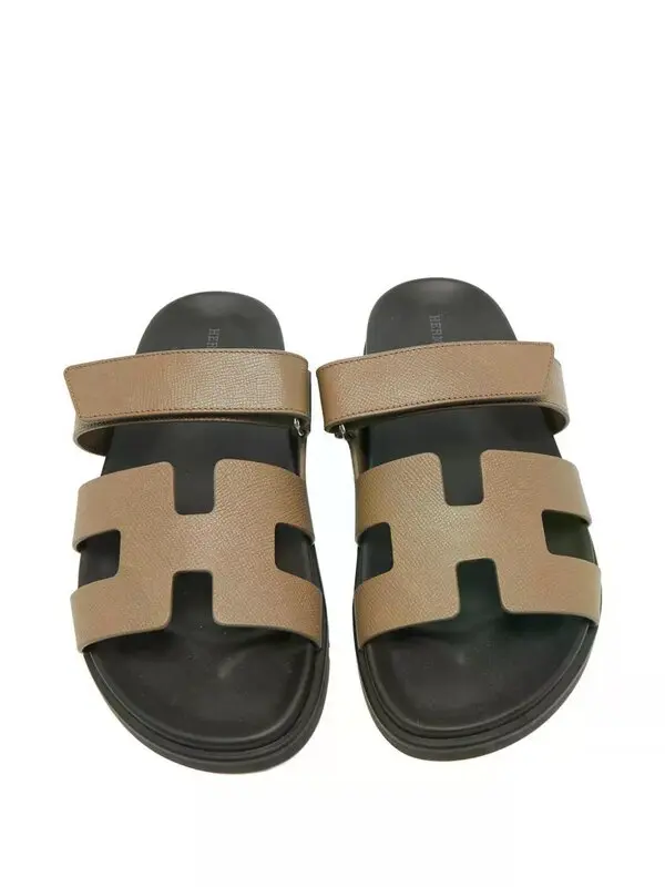 Hermès Chypre Touch-strap Sandals With Cut-out H Detail - Brown