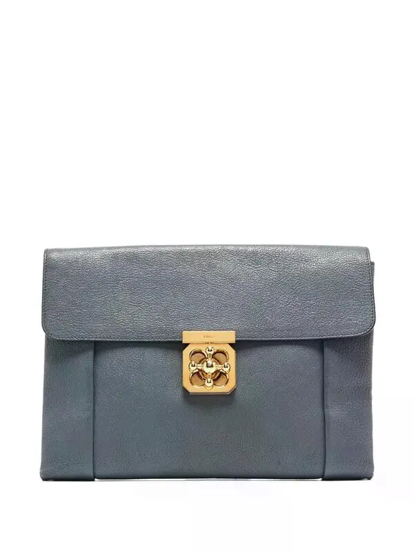 Chloé Elsie Turn-lock Clutch Bag - Grey