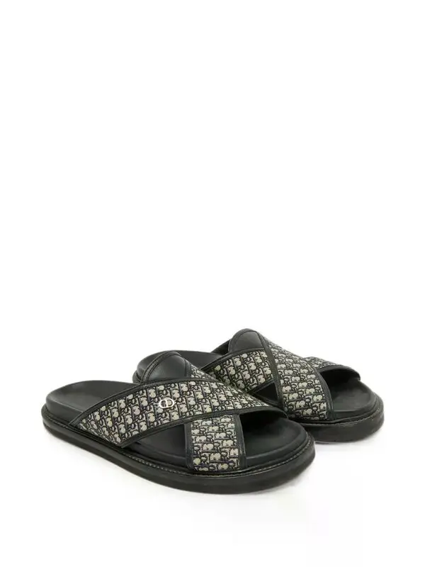 Dior Oblique Canvas Slide Sandals