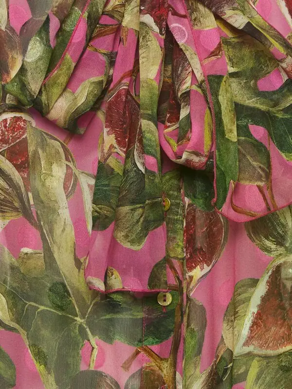 Dolce & Gabbana Fig-print Pussy-bow Blouse