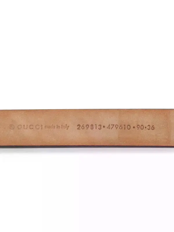 Gucci Logo Engraved Leather Belt