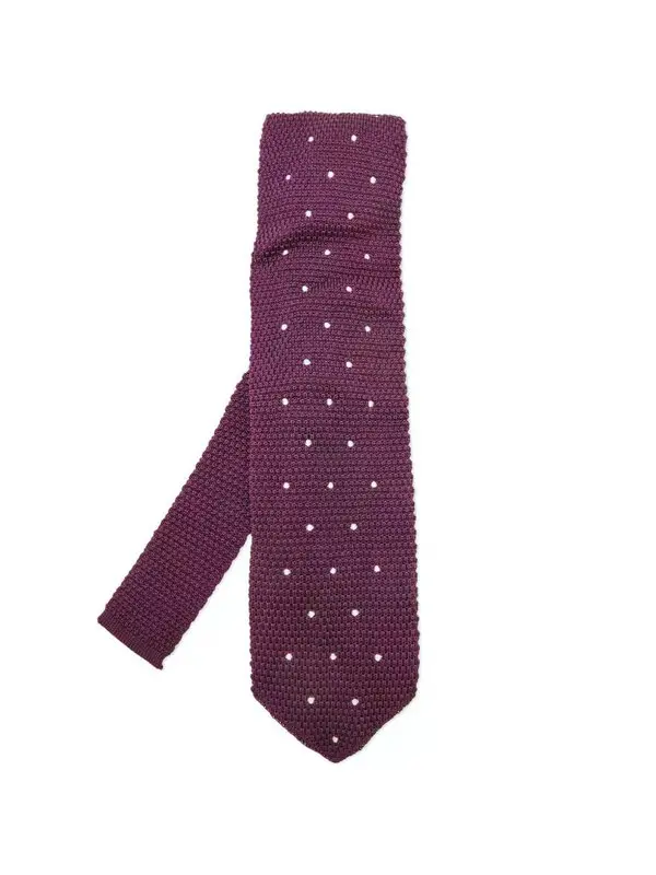 TOM FORD Polka-dot Silk Neck Tie - Purple