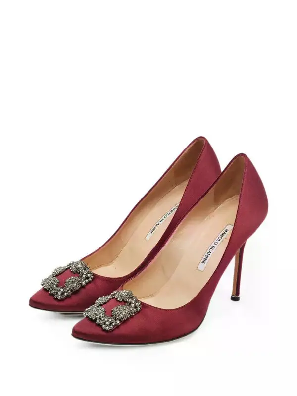 Manolo Blahnik Hangisi Crystal Buckle Pumps