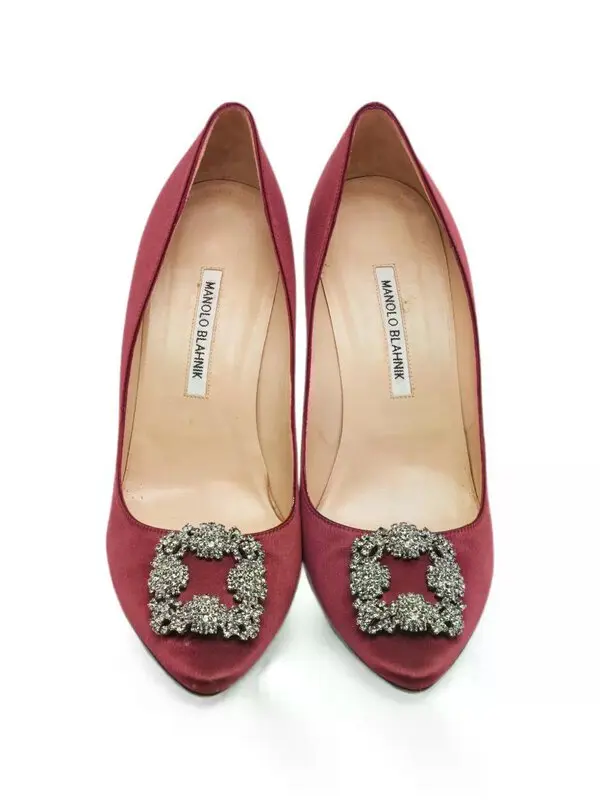 Manolo Blahnik Hangisi Crystal Buckle Pumps