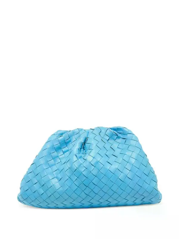 Bottega Veneta The Pouch Intrecciato Leather Clutch Bag - Blue