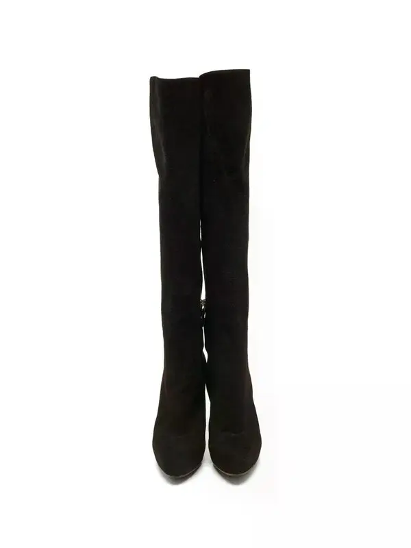 Prada Suede Knee-high Stiletto Boots