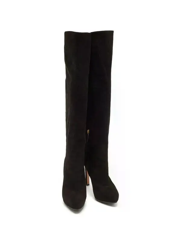 Prada Suede Knee-high Stiletto Boots