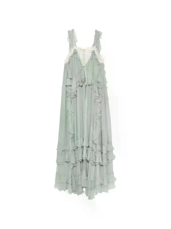 Chloé Ruffled Silk-mousseline Maxi Dress