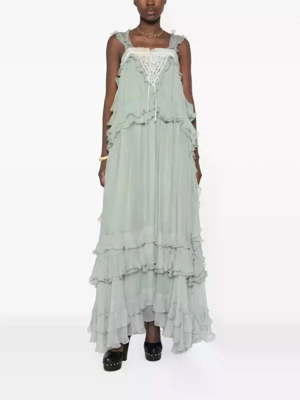 Chloé Ruffled Silk-mousseline Maxi Dress