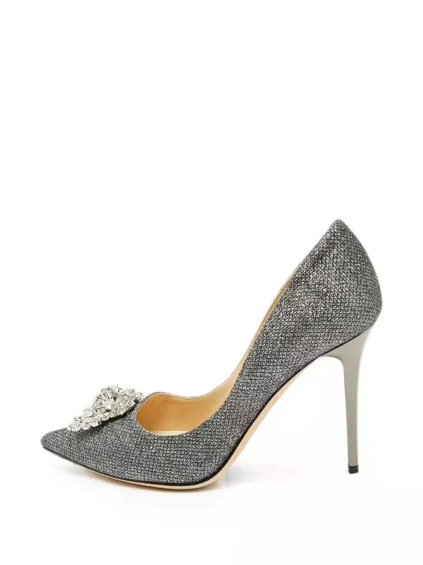 JIMMY CHOO Mamey Crystal-embellished Glitter Pumps