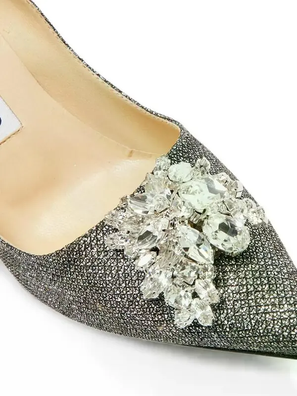 JIMMY CHOO Mamey Crystal-embellished Glitter Pumps