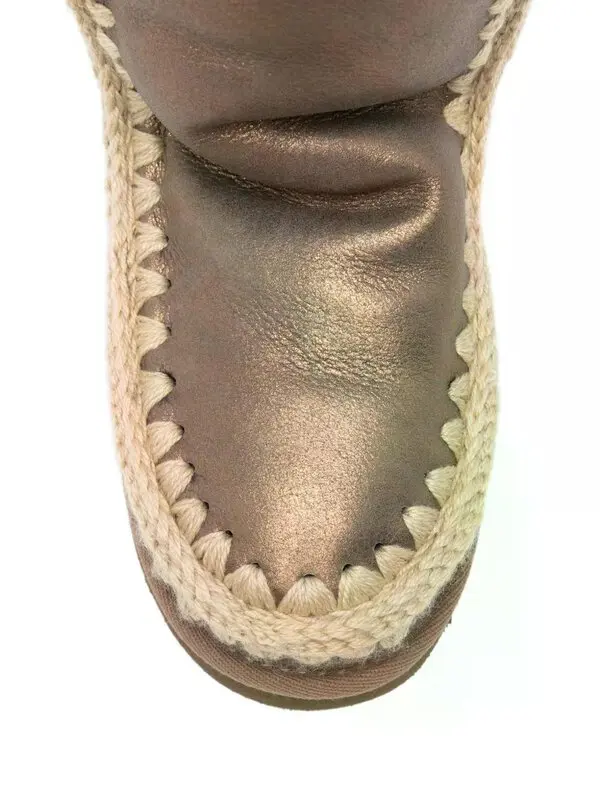 Mou Crochet-trim Metallic Boots