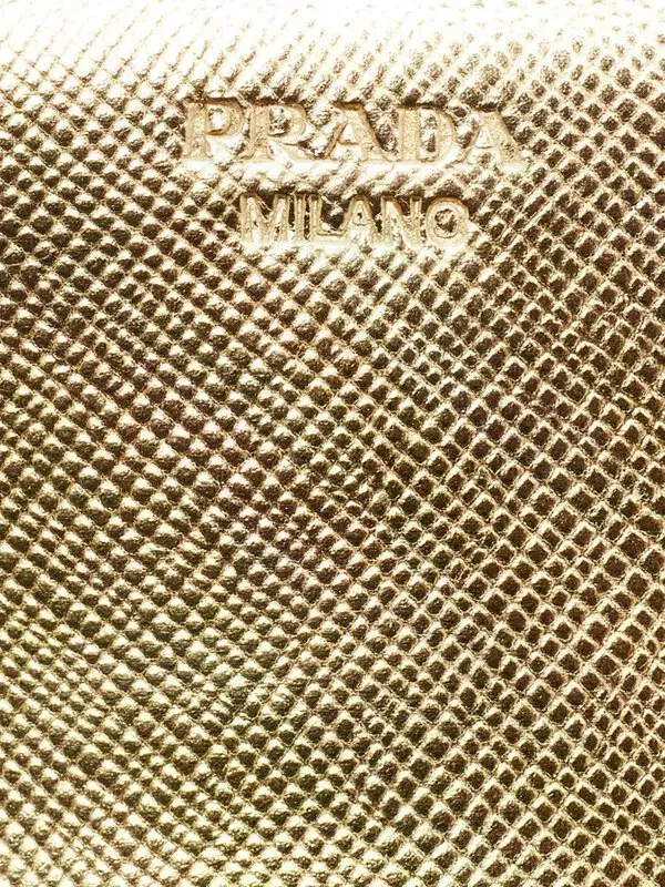 Prada Leather Wallet - Gold