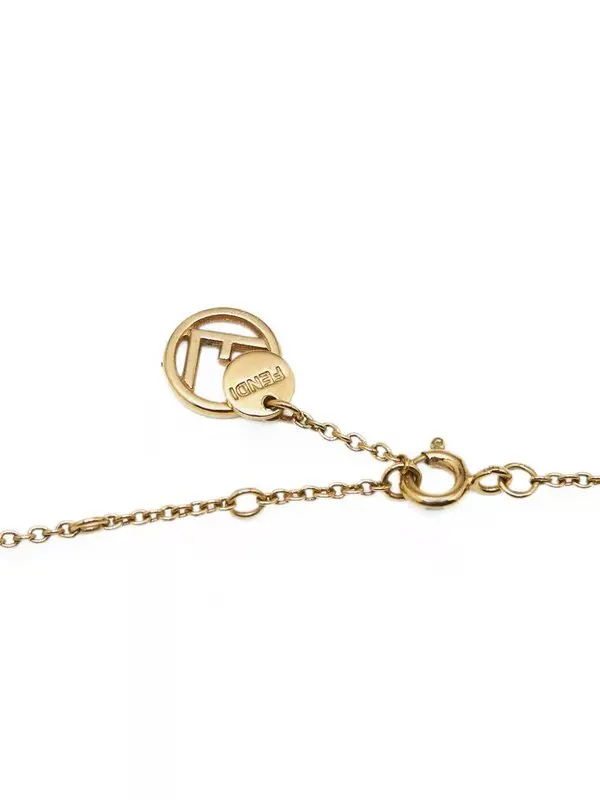 Fendi Tone Crystal F Is Motif Station Necklace