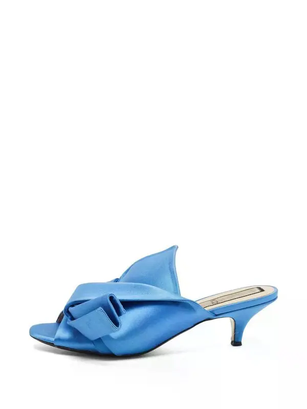 N°21 Satin Knot Detail Kitten Heel Mules