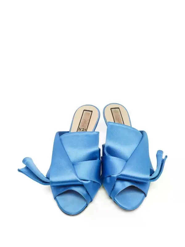 N°21 Satin Knot Detail Kitten Heel Mules