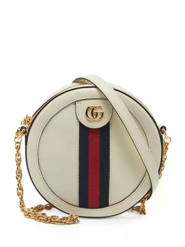 Gucci Ophidia Round Leather Shoulder Bag - Neutrals
