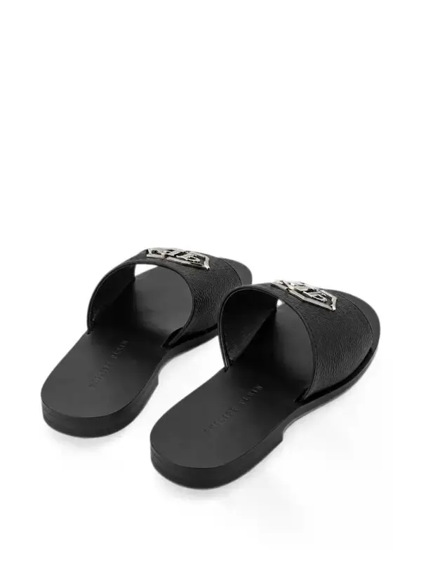 Philipp Plein Big Hexagon Leather Sandals
