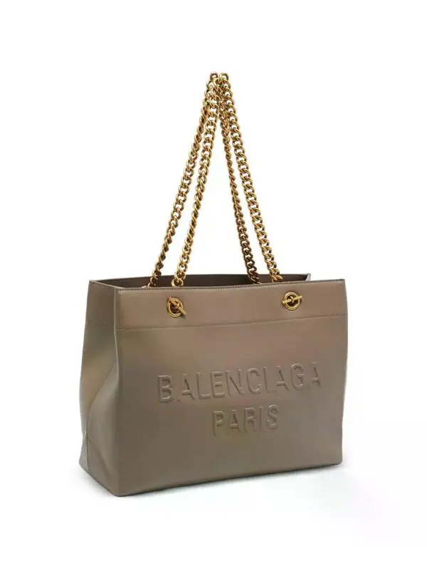 Balenciaga Leather Embossed Tote Bag - Brown