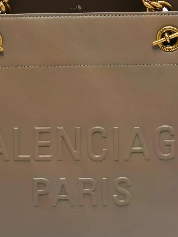 Balenciaga Leather Embossed Tote Bag - Brown