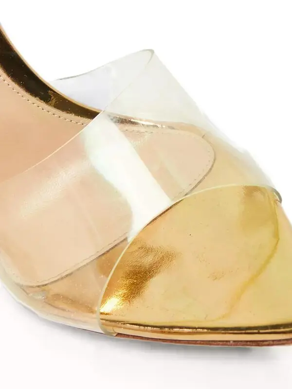GIANVITO ROSSI Elle Metallic Leather Pointed-toe Mules