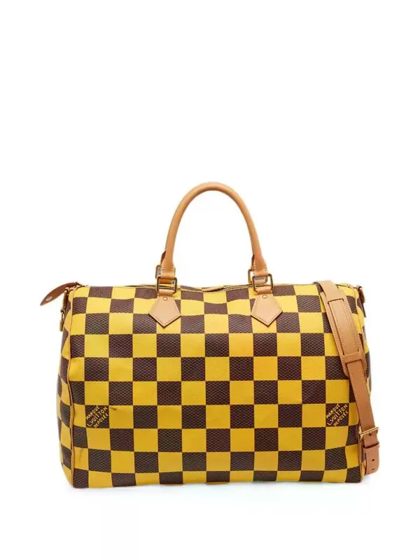 LOUIS VUITTON Speedy Bandoulière Damier Pop Tote Bag - Yellow