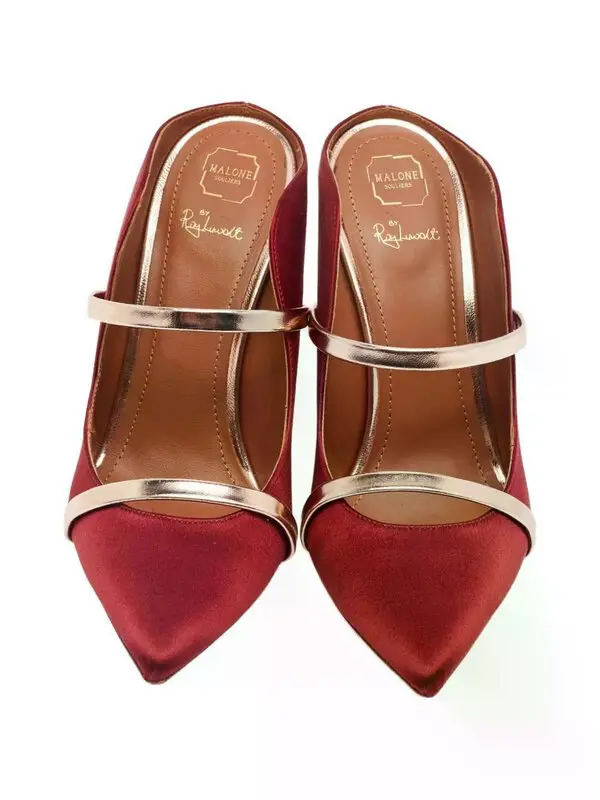 MALONE SOULIERS Maureen Pointed Toe Stiletto Mules - Red