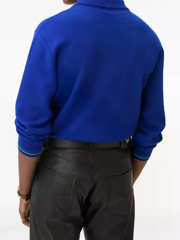 Versace Jacquard Wool-knit Polo Jumper