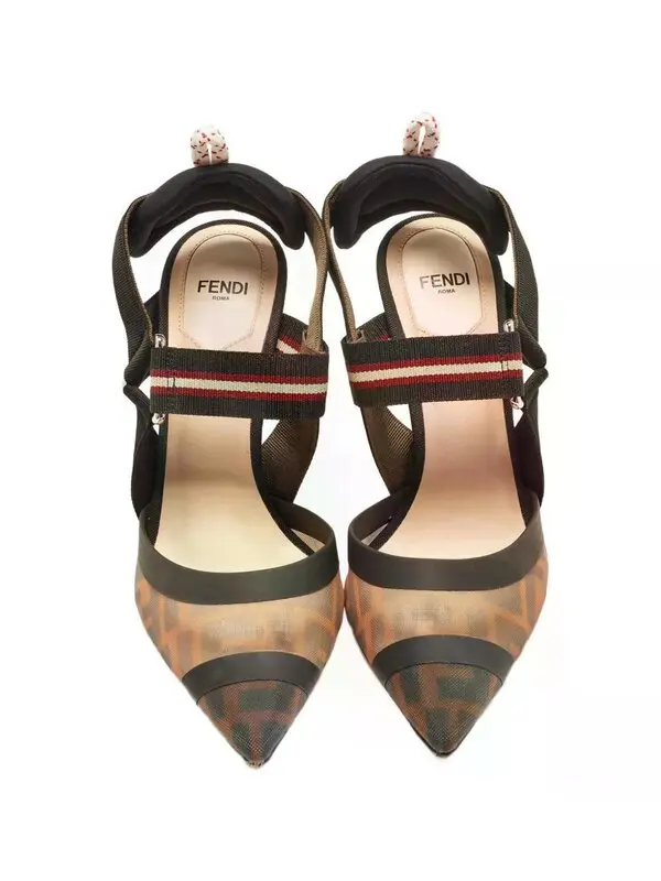 Fendi Zucca Mesh Slingback Pumps
